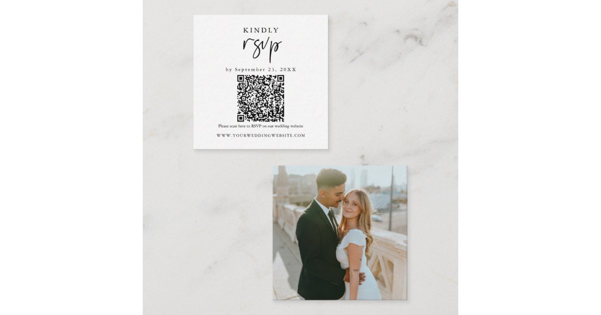 QR code RSVP Modern Wedding Insert | Zazzle