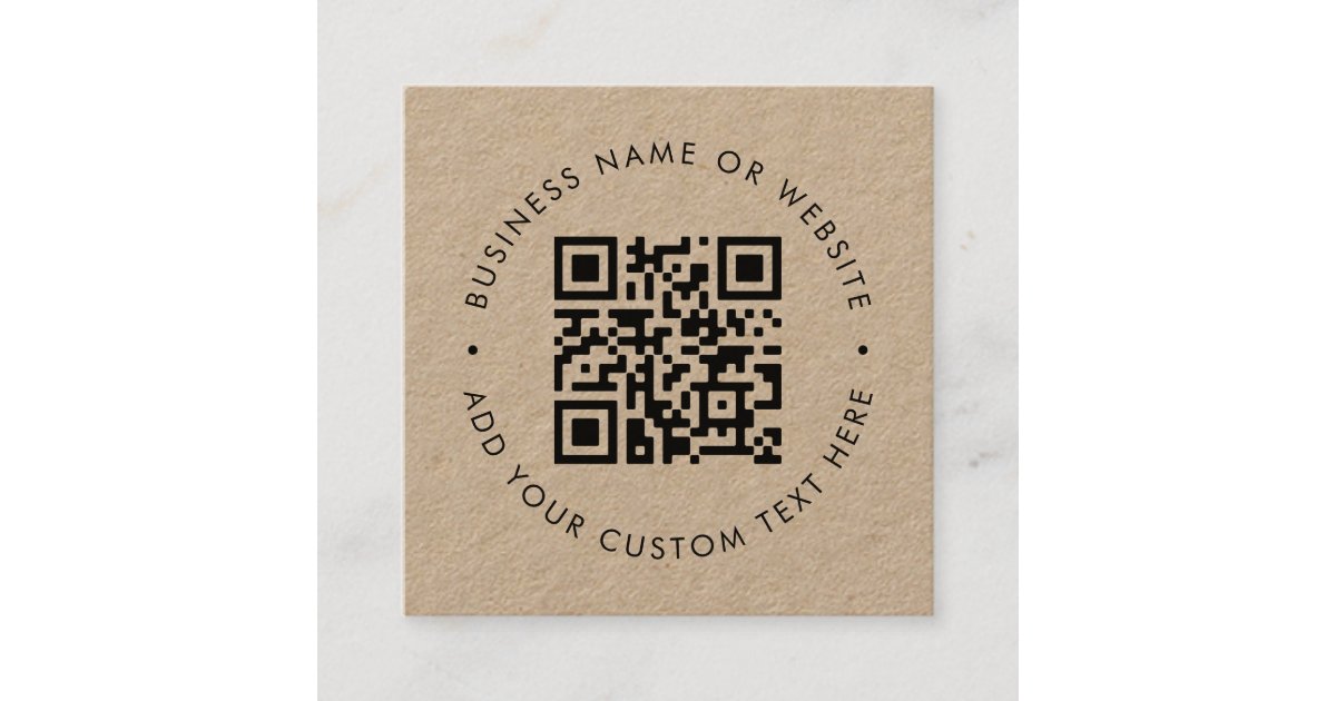 QR Code | Rustic Kraft Modern Minimal Professional Square Business Card ...