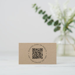 QR Code | Rustic Kraft Modern Stylish Professional Business Card | Zazzle