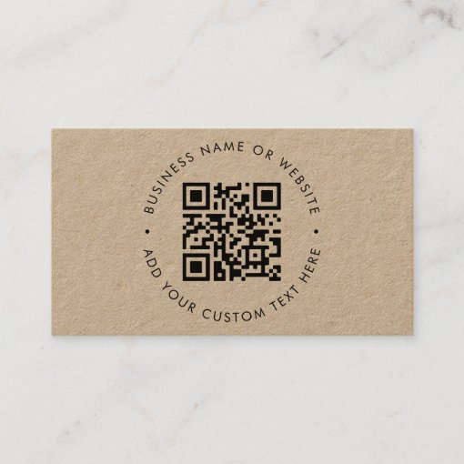 QR Code | Rustic Kraft Modern Stylish Professional Business Card | Zazzle