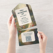 QR Code Rustic Mountain Woodland Forest Wedding All In One Invitation ...
