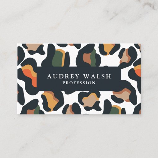 QR CODE Safari Animal Skin Leopard spot Business Card | Zazzle