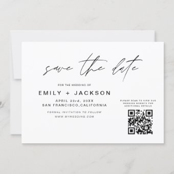 QR Code - Save the Date Modern 3 Photo Elegant | Zazzle
