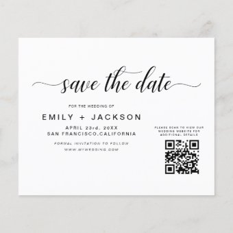 QR Code - Save the Date Modern Elegant 3 Photo Flyer | Zazzle