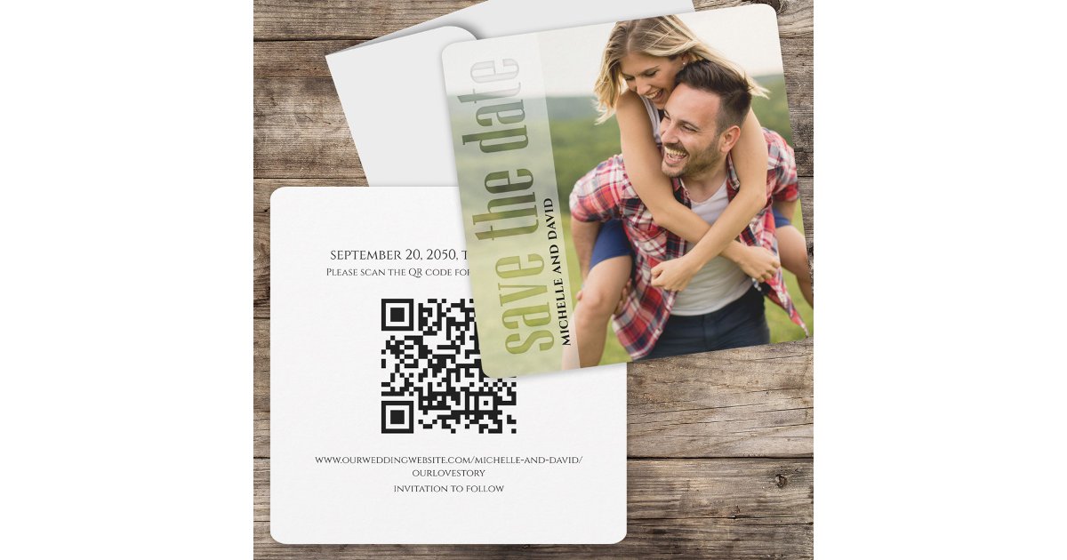QR Code Save the Date Photo Minimalist Modern | Zazzle