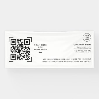 QR Code Scan | Business Logo Professional Banner | Zazzle