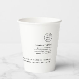 QR Code Scan | Business Logo Professional Paper Cups | Zazzle