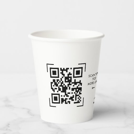 QR Code Scan | Business Logo Professional Paper Cups | Zazzle