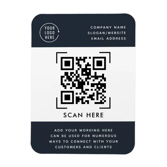QR Code Scan | Business Logo Promotional Magnet | Zazzle
