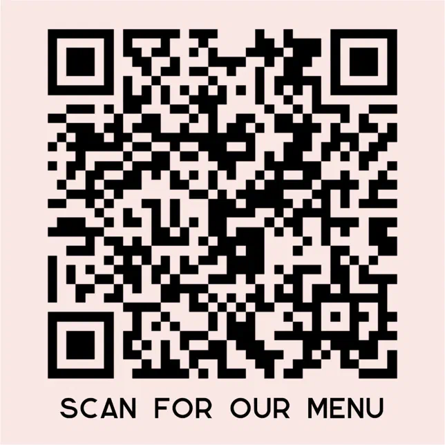 QR Code Scan for Menu Blush Pink Sticker | Zazzle