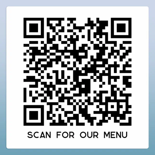 QR Code Scan for Menu Sticker | Zazzle