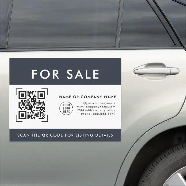 QR Code Scan For Sale | Business Logo Car Magnet | Zazzle