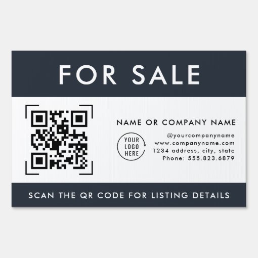 QR Code Scan For Sale | Business Logo Sign | Zazzle