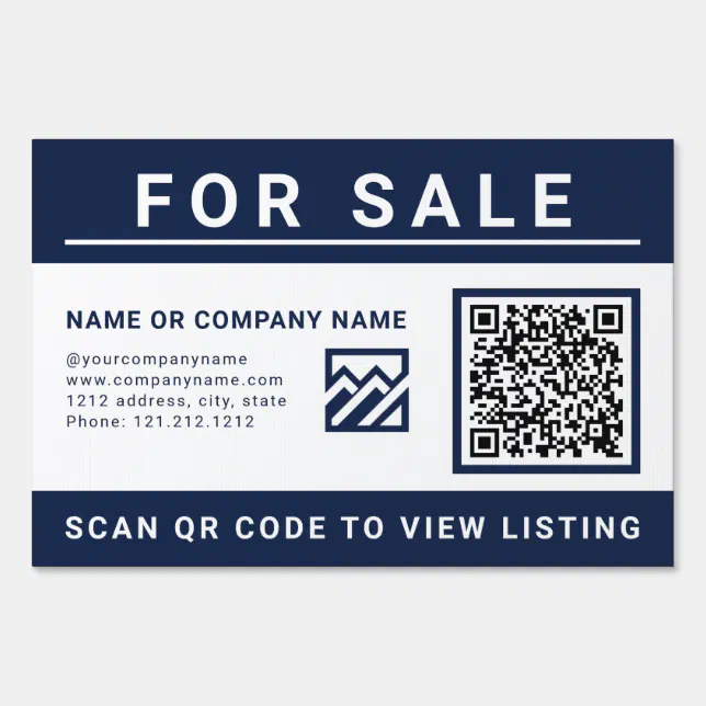 QR Code Scan For Sale | Real Estate Logo Yard Sign | Zazzle