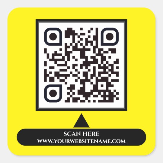 QR Code Scan Here URL Template Business Square Sticker | Zazzle.com