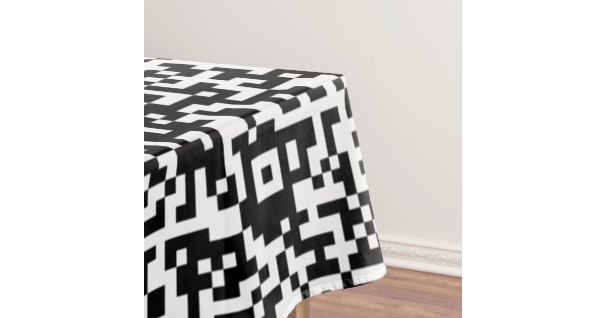 QR Code Scan Info Blue Tablecloth - Choose Colors | Zazzle