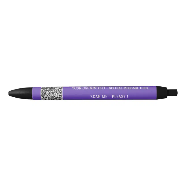 QR Code Scan Info Custom Text Business Pen Gift | Zazzle