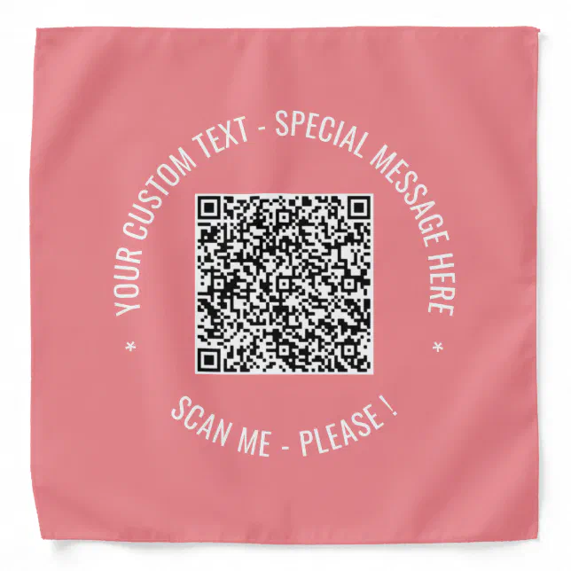 QR Code Scan Info Custom Text Colors Bandana | Zazzle