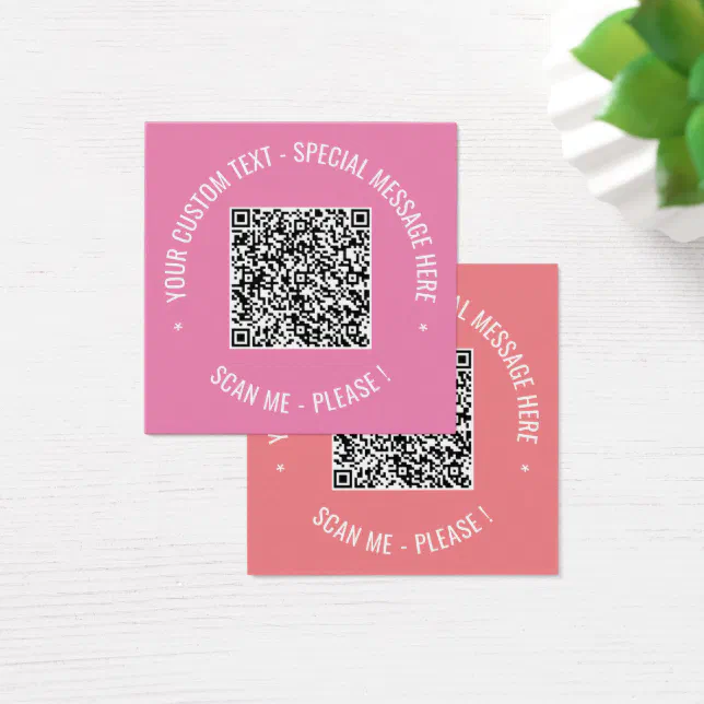 QR Code Scan Info Custom Text Colors Cards | Zazzle