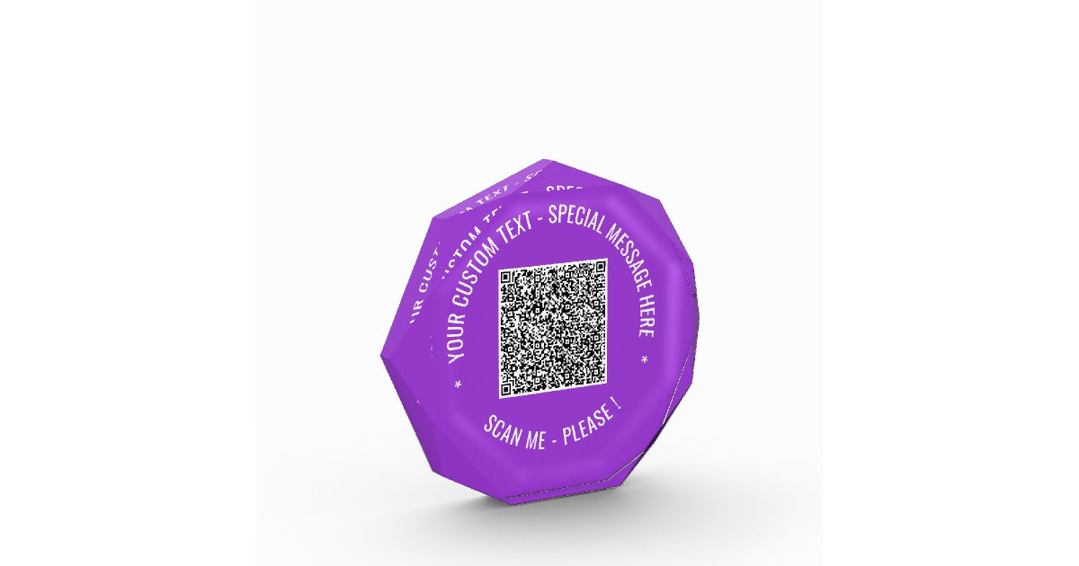 QR Code Scan Info Custom Text Photo Block Gift | Zazzle