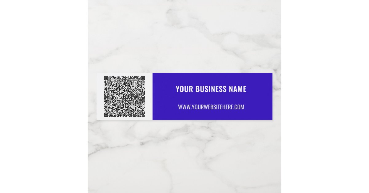 QR Code Scan Info Custom Text Water Bottle Label | Zazzle