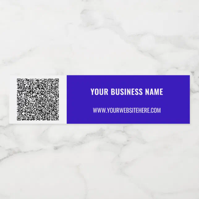 QR Code Scan Info Custom Text Water Bottle Label | Zazzle