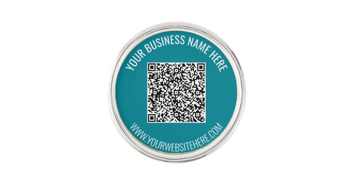QR Code Scan Info Custom Text Your Gift Lapel Pin | Zazzle