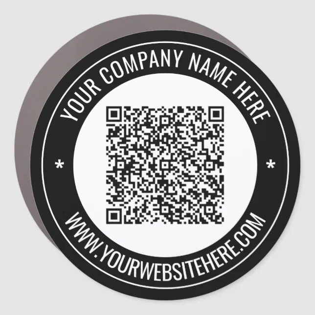 QR Code Scan Info Name Website Business Car Magnet | Zazzle