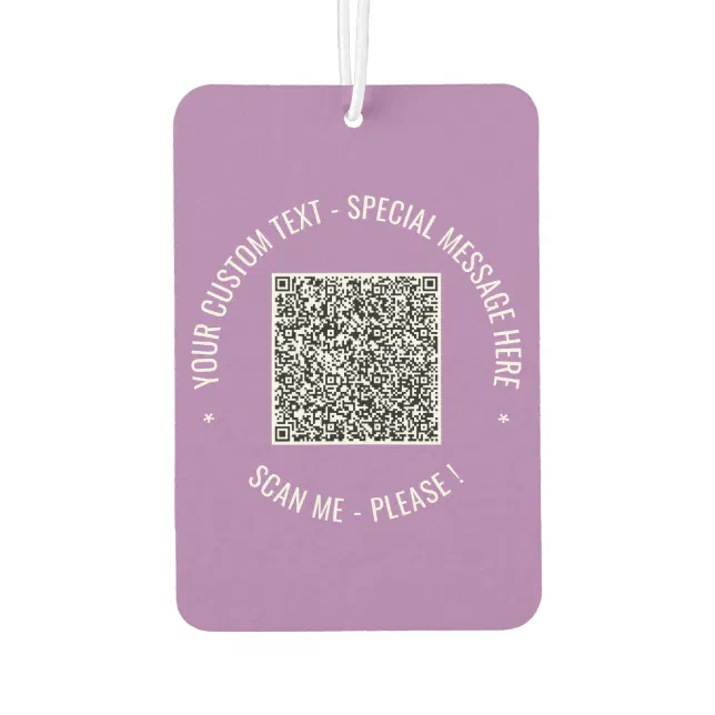 QR Code Scan Info Text Air Freshener Choose Color | Zazzle