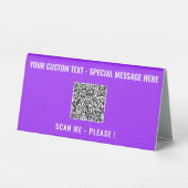 QR Code Scan Info Text and Colors Table Tent Sign | Zazzle