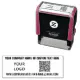 QR Code Scan Info with Logo and Custom Text Stamp | Zazzle