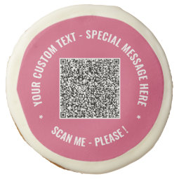 QR Code Scan Info Your Text and Color Sugar Cookie | Zazzle