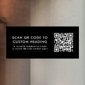 QR Code | Scan Me Modern Stylish Black Promotional Window Cling | Zazzle