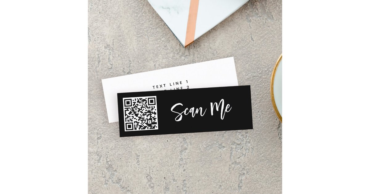 QR code Scan me Professional Small Business Blush Mini Business Card ...