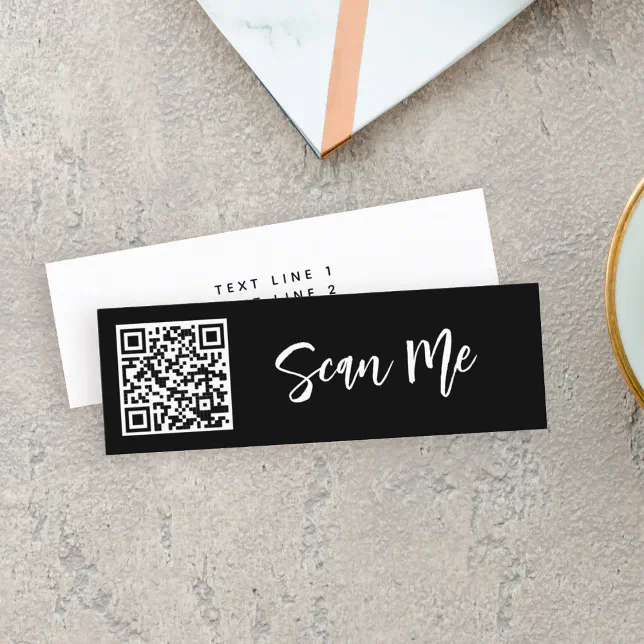 QR code Scan me Professional Small Business Blush Mini Business Card ...