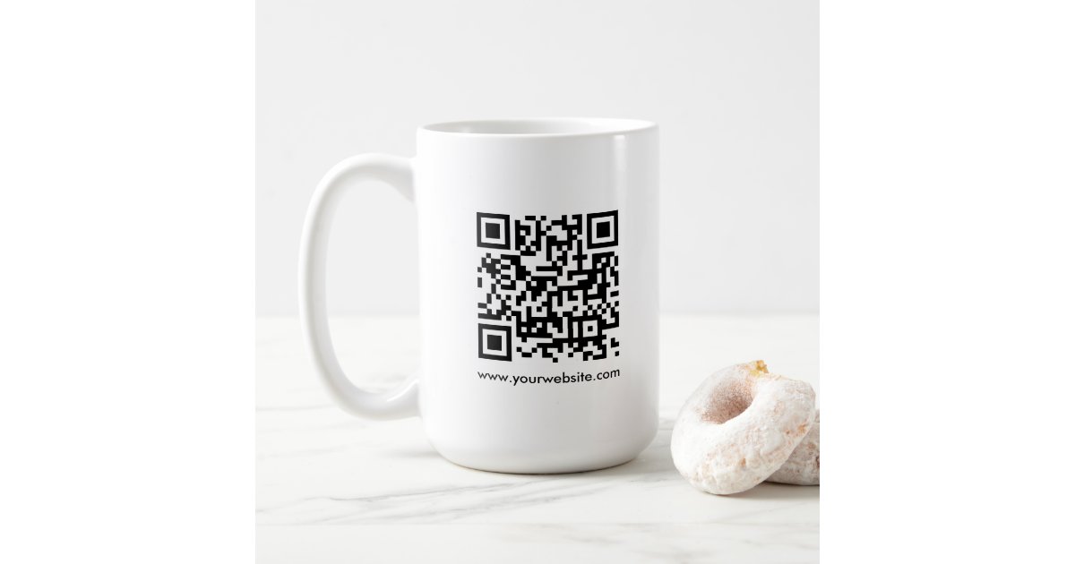 QR Code Scan Me Website Url Template White Large Coffee Mug | Zazzle