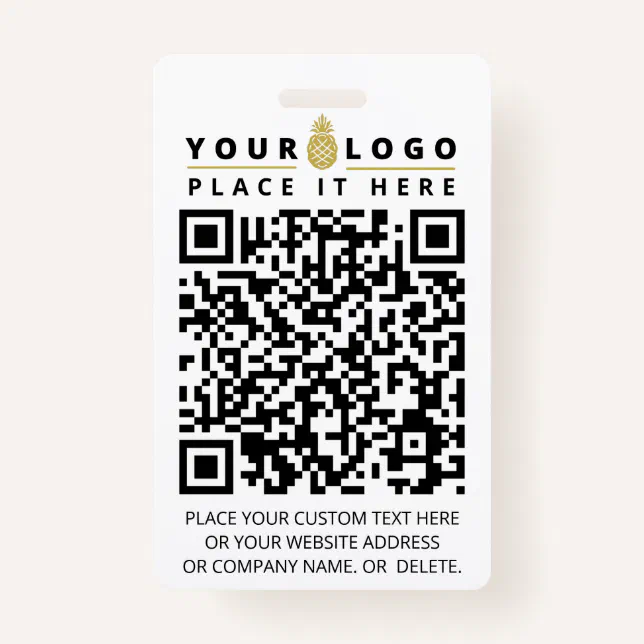 QR Code Scan Now | Modern Custom Company Logo Text Badge | Zazzle