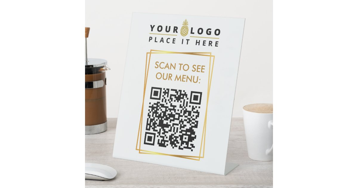 QR Code Scan To View Menu Contactless Restaurant Pedestal Sign | Zazzle