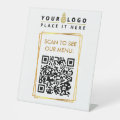 QR Code Scan To View Menu Contactless Restaurant Pedestal Sign | Zazzle