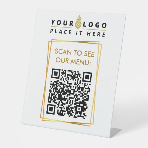 QR Code Scan To View Menu Contactless Restaurant Pedestal Sign | Zazzle
