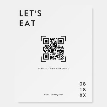 QR Code Scan | Wedding Menu Sign | Zazzle