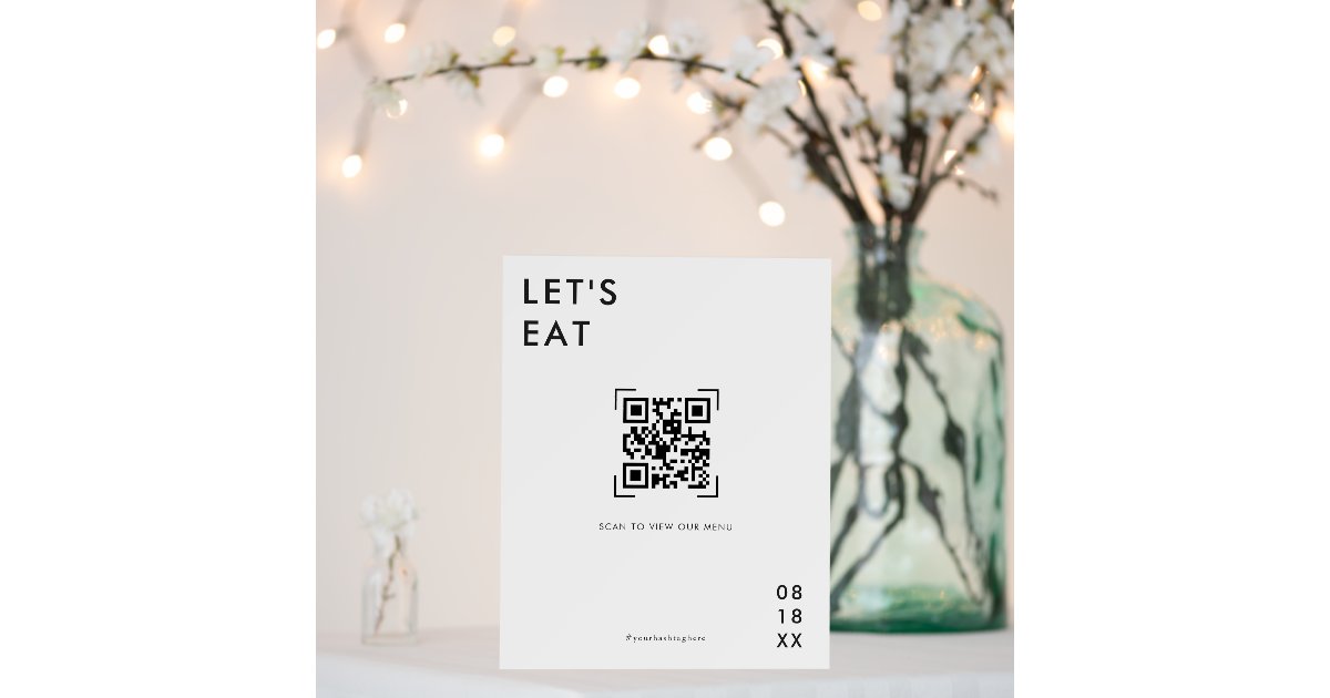 QR Code Scan | Wedding Menu Sign | Zazzle