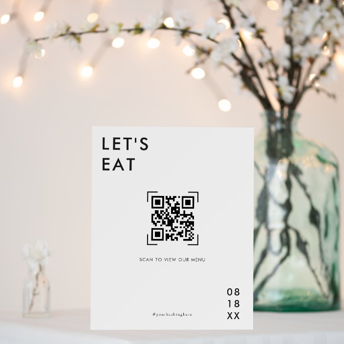 QR Code Scan | Wedding Menu Sign | Zazzle