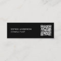 QR Code | Scannable Modern Stylish Trendy Black Mini Business Card | Zazzle