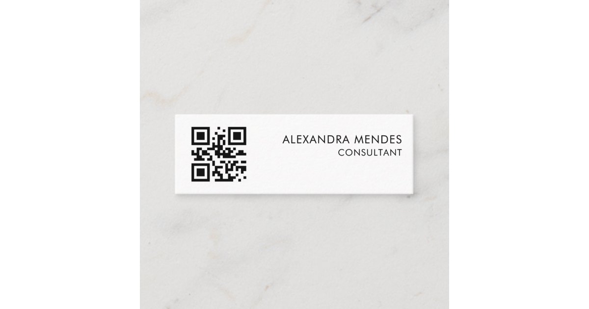 QR Code Scannable Modern Stylish Trendy Mini Business Card | Zazzle