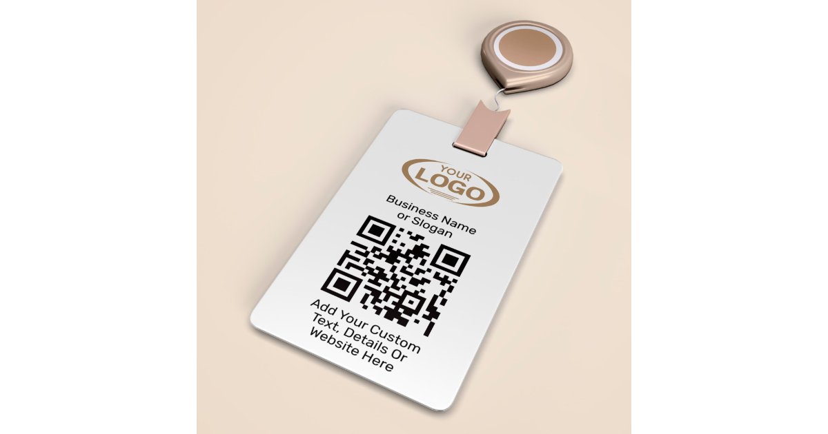 QR Code Scanner Custom Logo For Digitally Business Badge | Zazzle