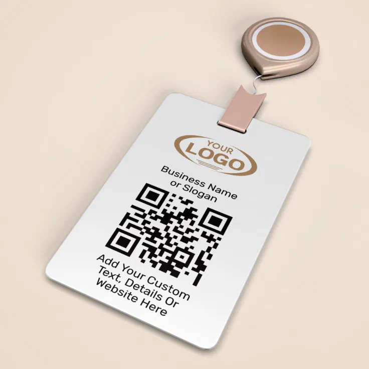 QR Code Scanner Custom Logo For Digitally Business Badge | Zazzle