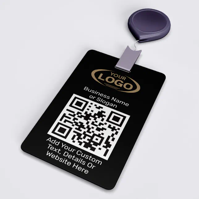 QR Code Scanner Custom Logo For Digitally Business Badge | Zazzle