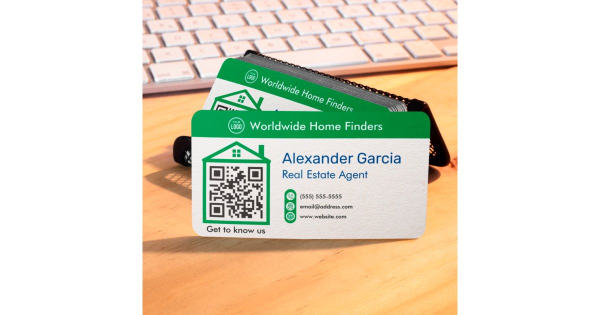 QR Code Scanner For Real Estate Agent Business Card | Zazzle