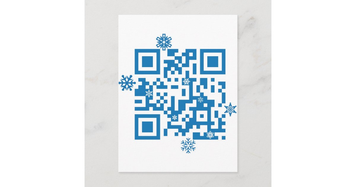 QR Code Scans "Merry Christmas!" Holiday Postcard | Zazzle